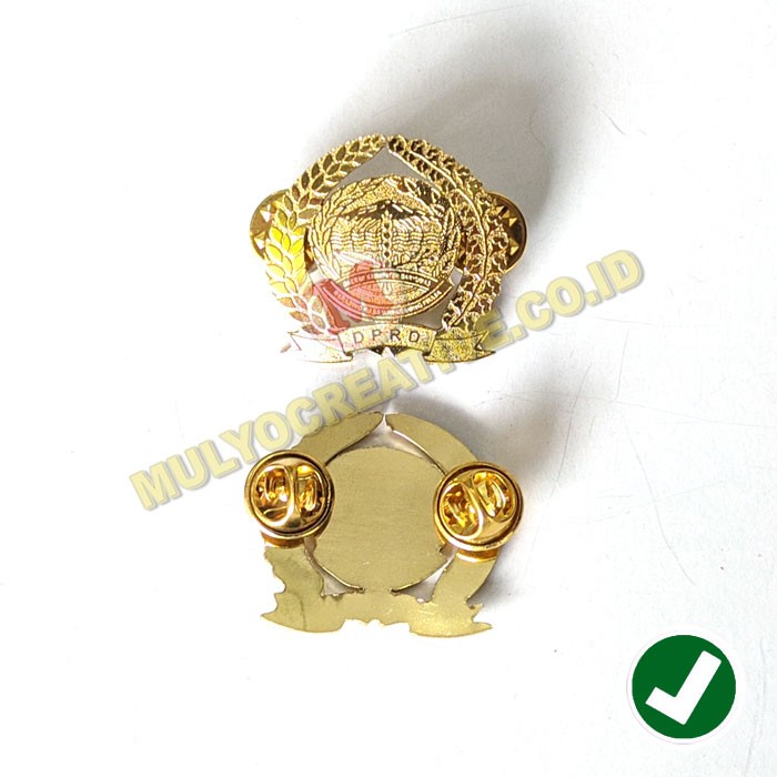 Jual Lencana Bahan Logam Logo Padi Dan Kapas DPRD Banyumas – Jarum ...
